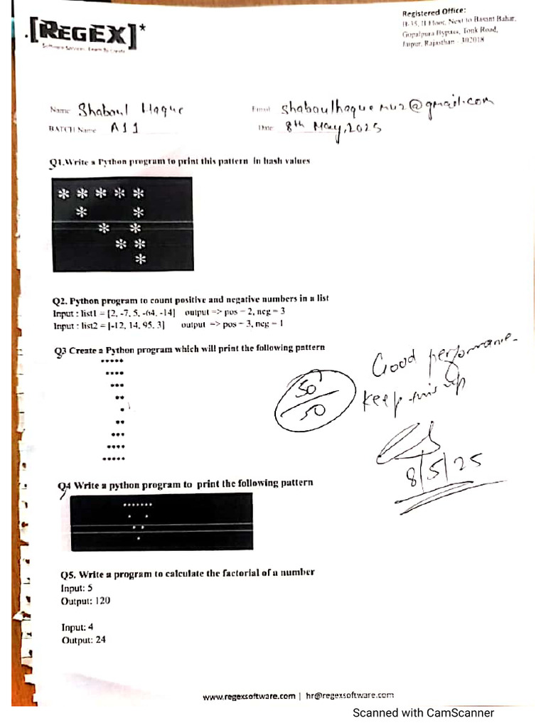 Test Questions REGex | PDF