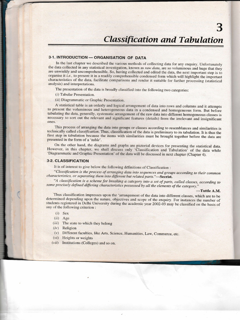 Chapter 3 SC Gupta Classification and Tabulation | PDF | Applied ...