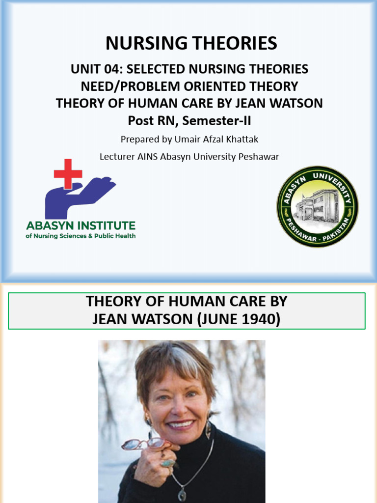 Unit 04 D Jean-Watson Theory | PDF | Nursing | Empathy
