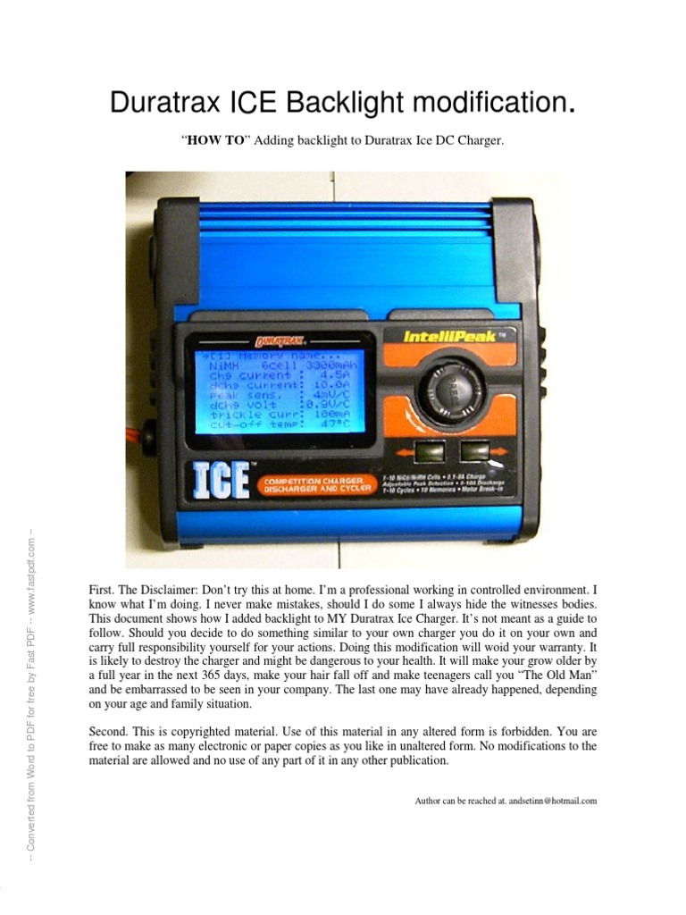 Duratrax ICE Backlight Modification | PDF | Light Emitting Diode ...