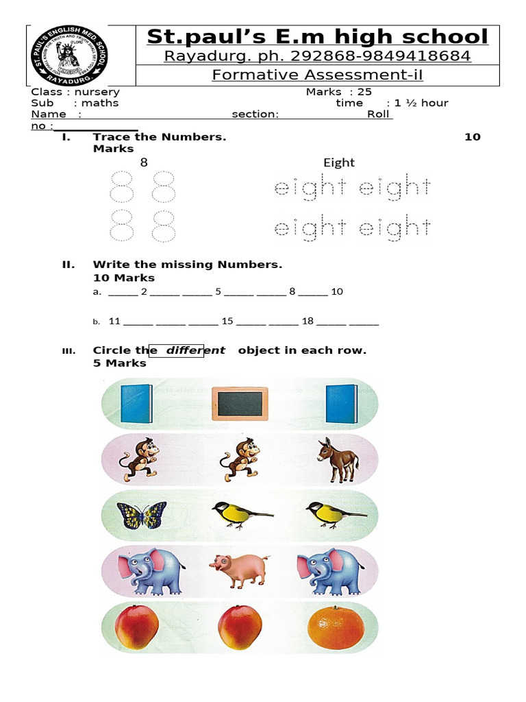 Nursery Maths Fa2 | PDF