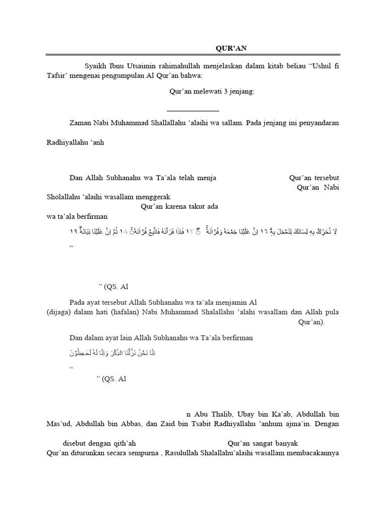 Sejarah Pengumpulan Al Quran Pdf