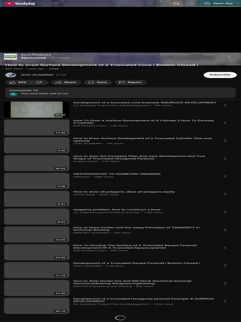 How To Draw Surface Development of A Truncated Cone Bottom Closed ...