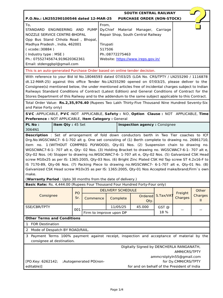Set of Arrangement of Fold Down Conductors Berth | PDF | Value Added ...