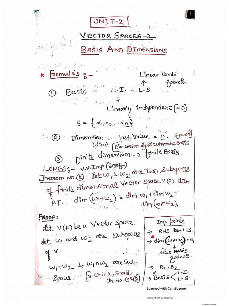 Unit 2 Linear Algebra | PDF