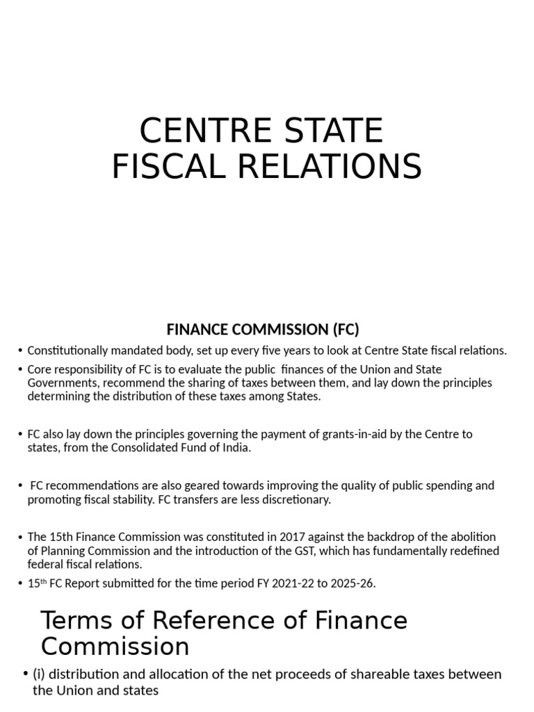 Finance Commission 2025 | PDF | Taxes | Government Budget Balance
