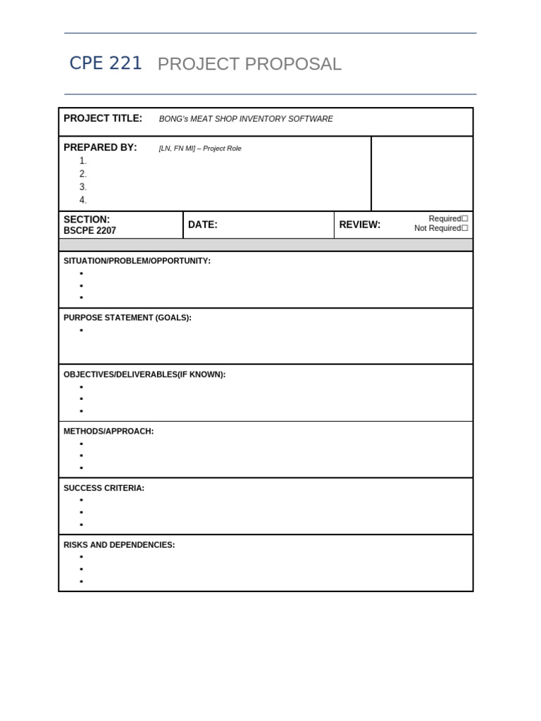 1 Project Proposal [Blank] | PDF