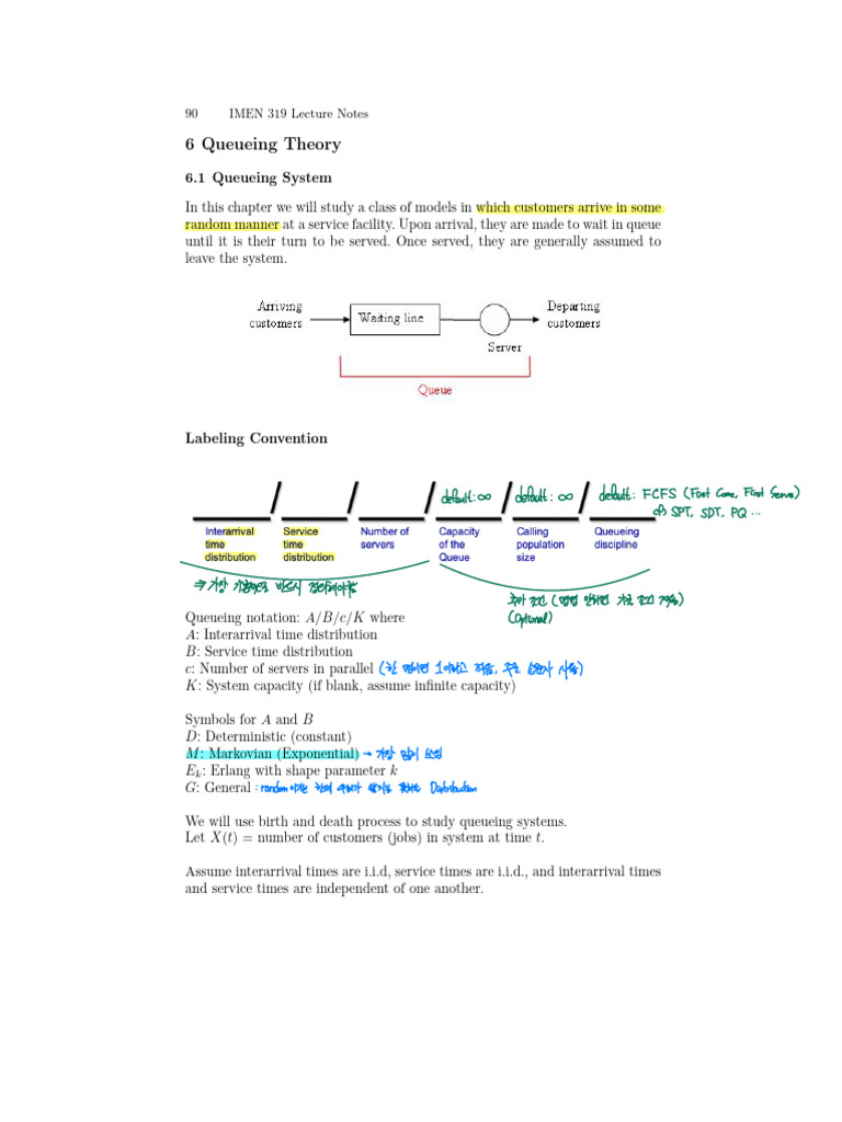 IMEN319 5.queueing Theory | PDF | Applied Mathematics | Operations Research