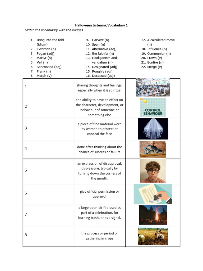 Halloween Listening Worksheet | PDF | Halloween