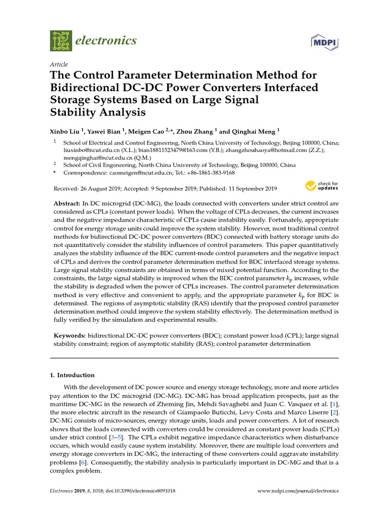 The Control Parameter Determination Method For Bidirectional DC-DC Power Converters | PDF ...
