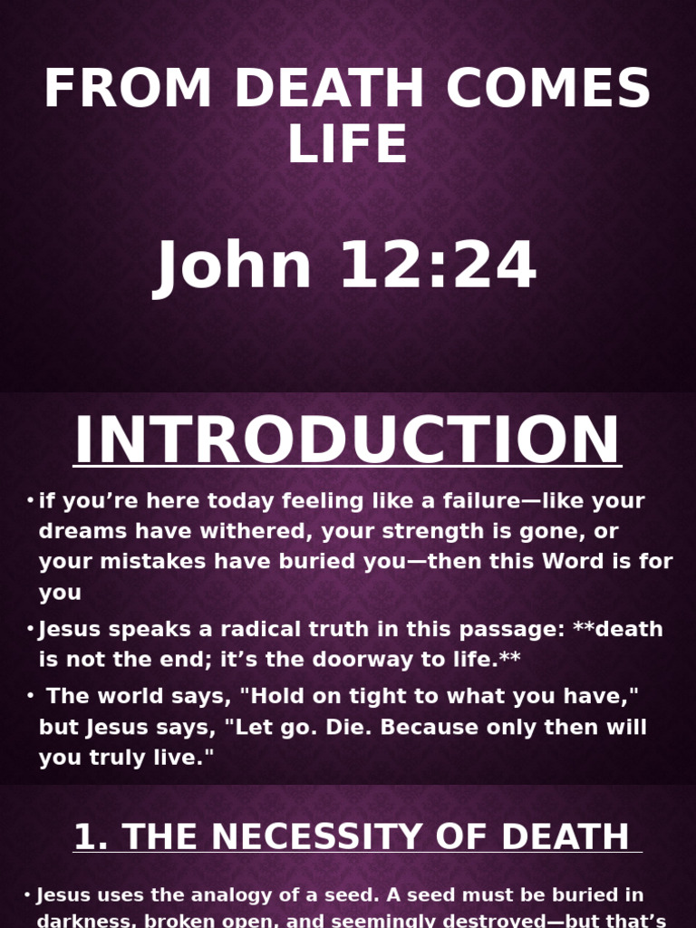 From Death Comes Life | PDF