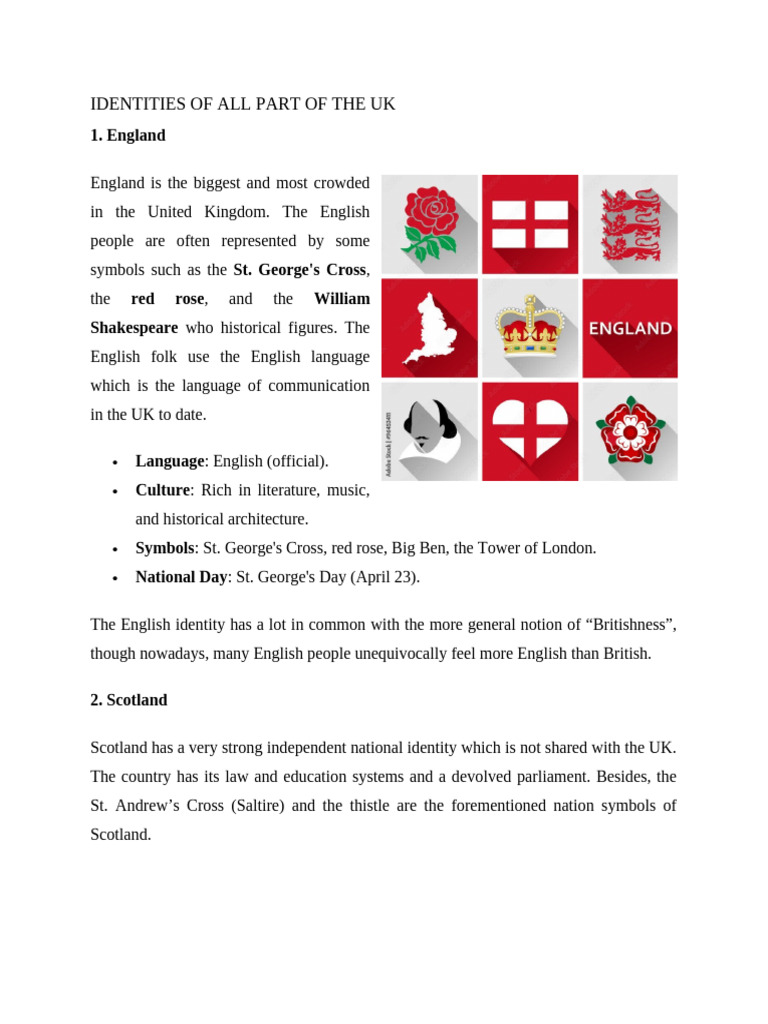 Identities of All Part of The Uk | PDF | Scotland | United Kingdom