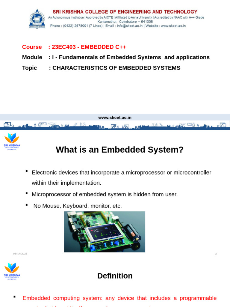 1.1 Characteristics of Embedded Systems | PDF | Embedded System | Microcontroller
