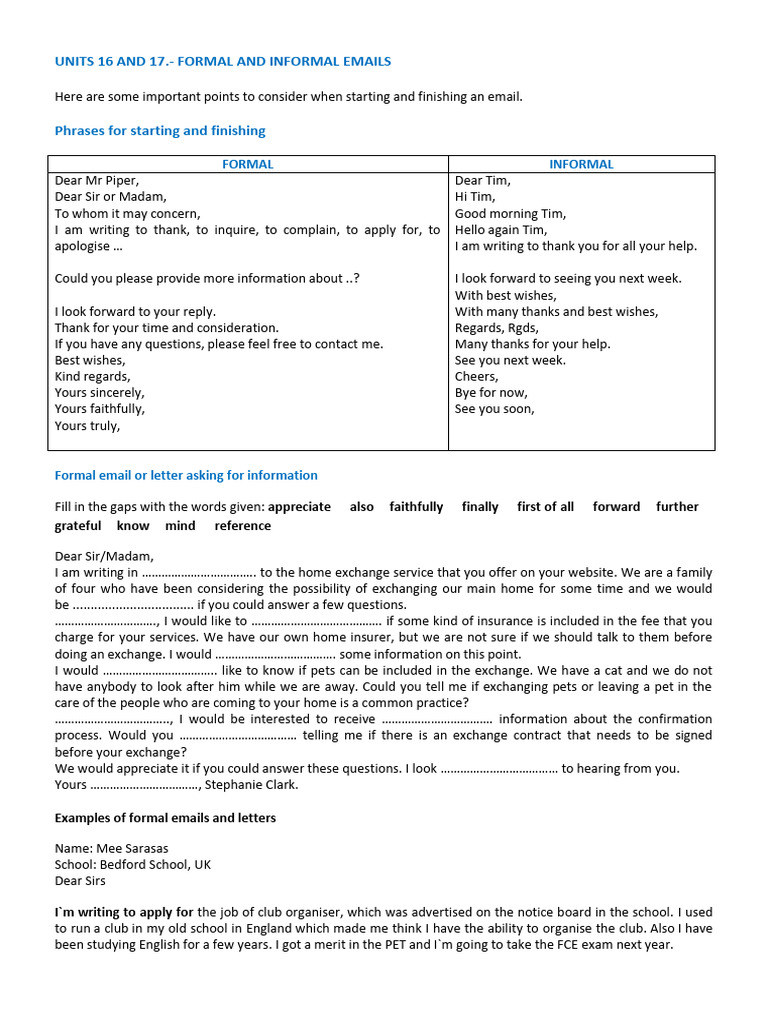 Units 16 and 17. - Starting and Finishing Emails-5 | PDF