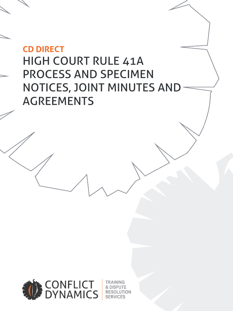 CD Direct High Court Rule 41A Process | PDF | Mediation | Arbitration