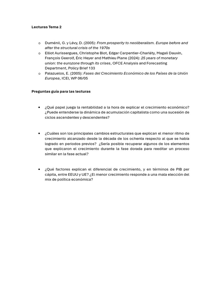 Preguntas Lecturas Tema 2 | PDF