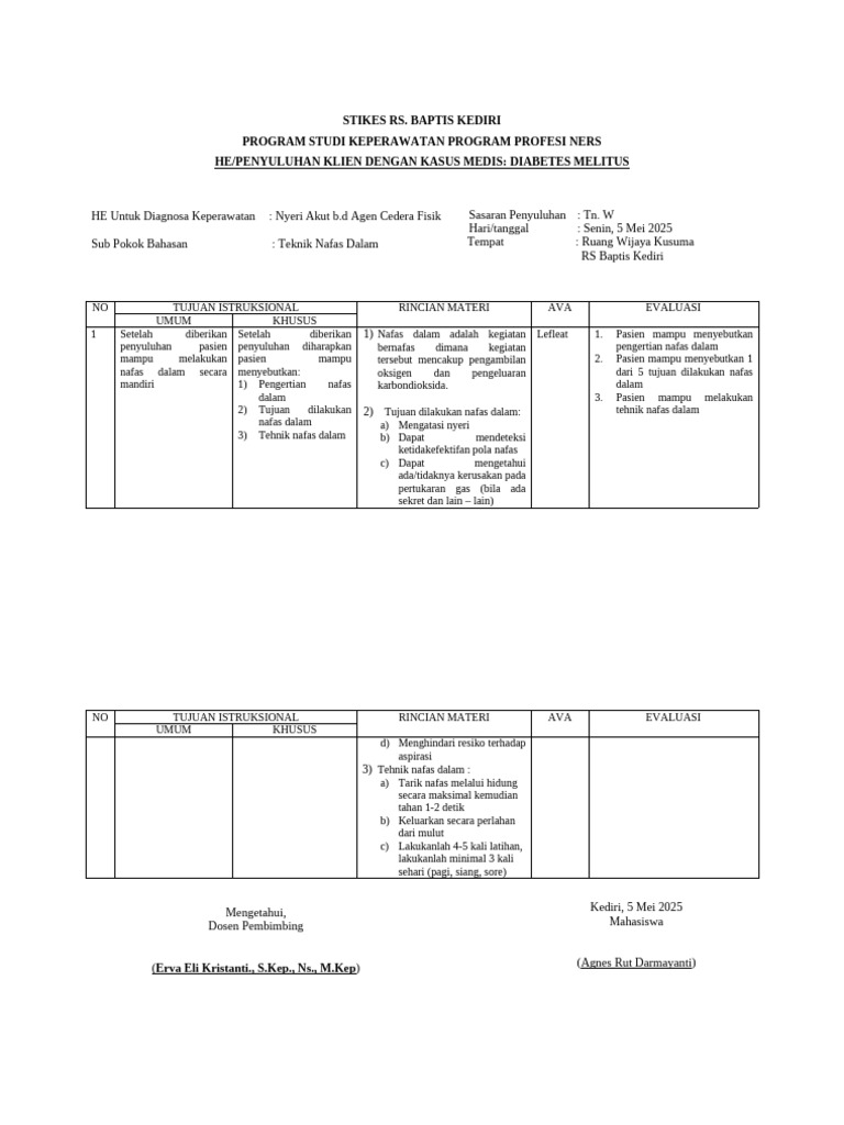 POA Nafas Dalam Agnes | PDF