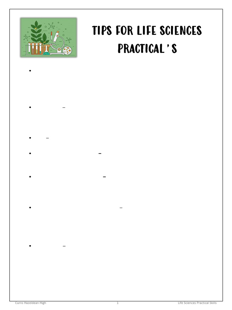 Tips For The Life Sciences Practical's | PDF | Experiment | Pie Chart