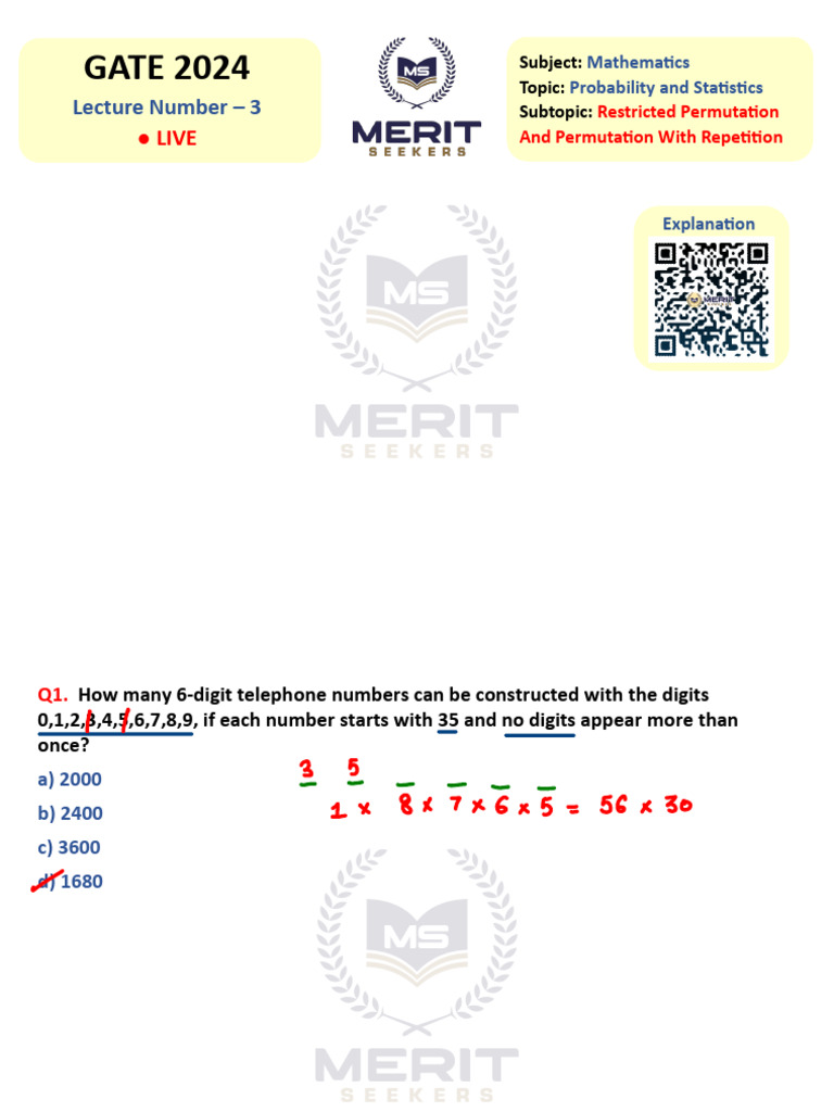 Lecture 3 (Restricted Permutation and Permutation With Repetition ...