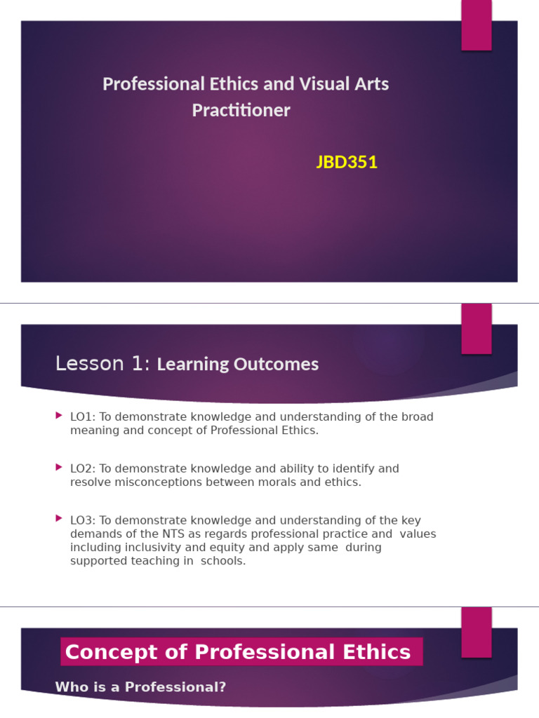 Understanding Professional Ethics in Arts | PDF | Morality ...