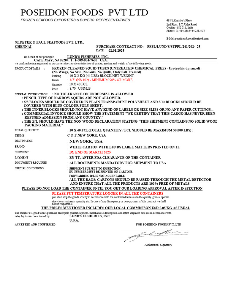 POSEIDON-SQUID TUBE-PO 241-LUNDS | PDF