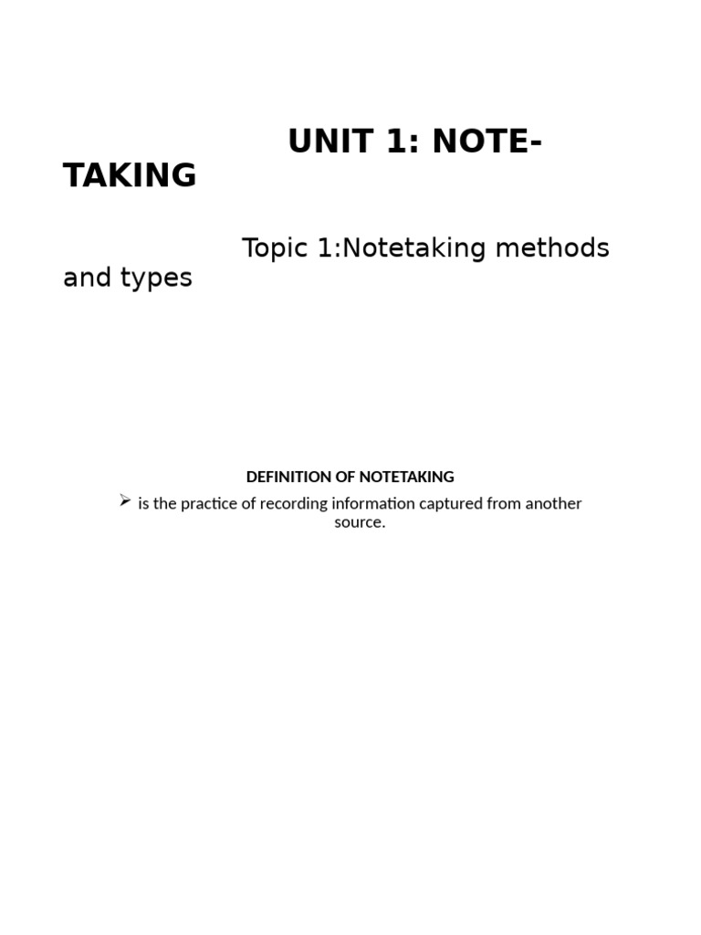 Notetaking Methods and Types | PDF