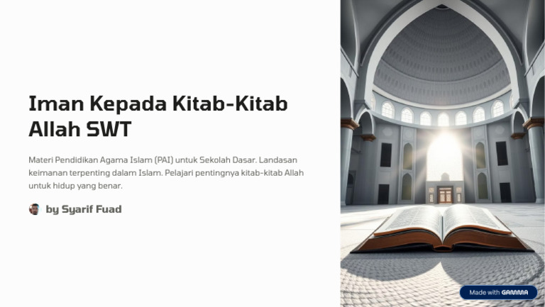 Iman Kepada Kitab Kitab Allah SWT | PDF