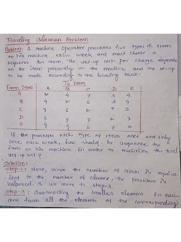 Traveling Salesman Problem Solution 1 | PDF