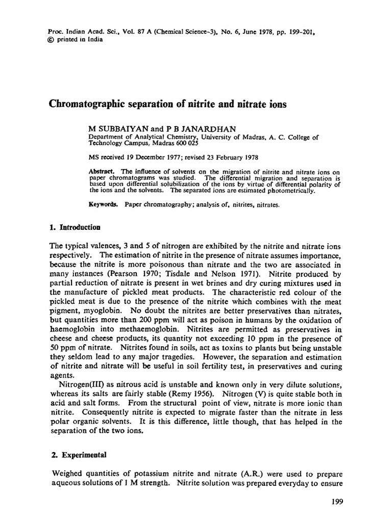 Nitrate Paper Chromatography | PDF | Nitrate | Nitrite