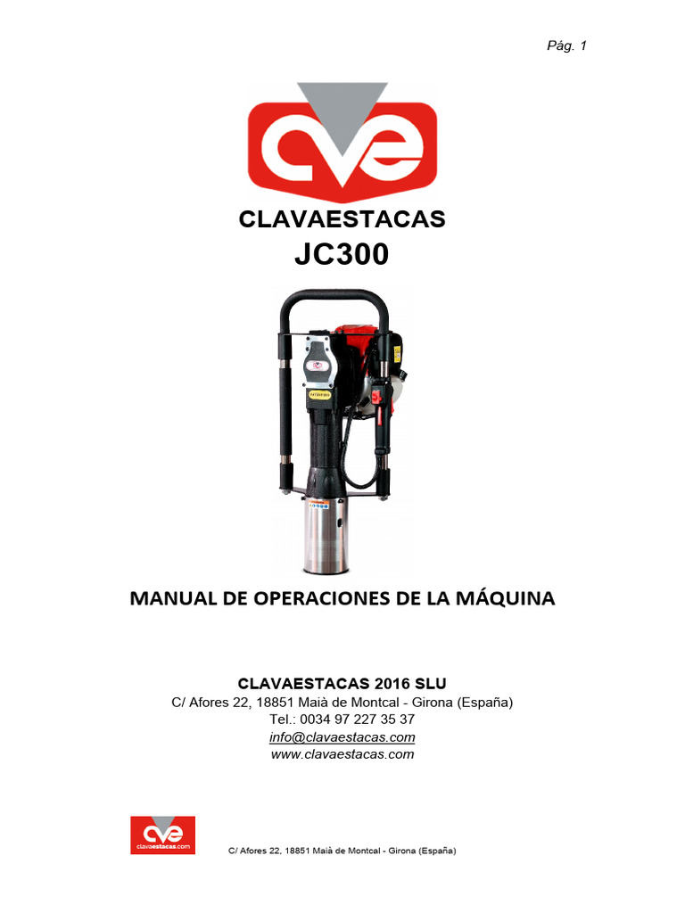 Clavaestacas JC300-SP - Manual de Usuario | PDF | Residuos | Motores