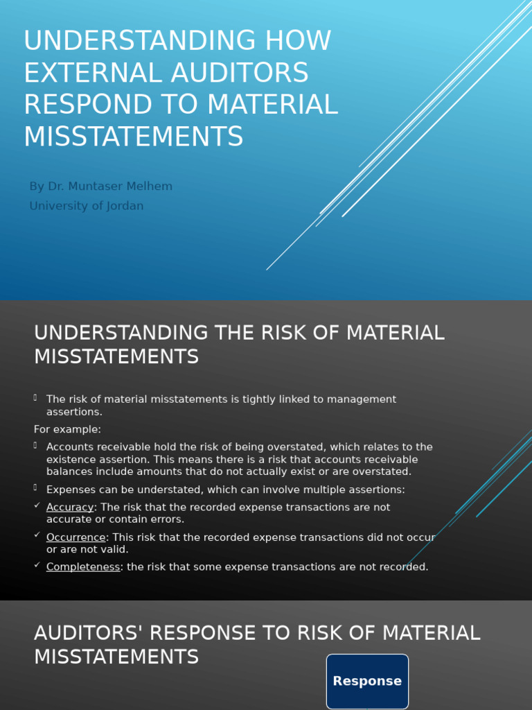 Understanding How External Auditors Respond to Material Misstatements ...