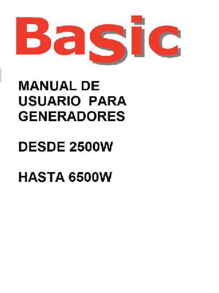 Manual Generador SRGE 6500 D Español | PDF