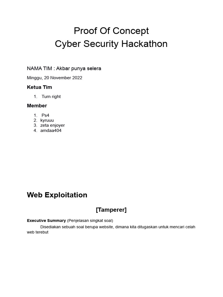 Contoh Format Proof of Concept | PDF