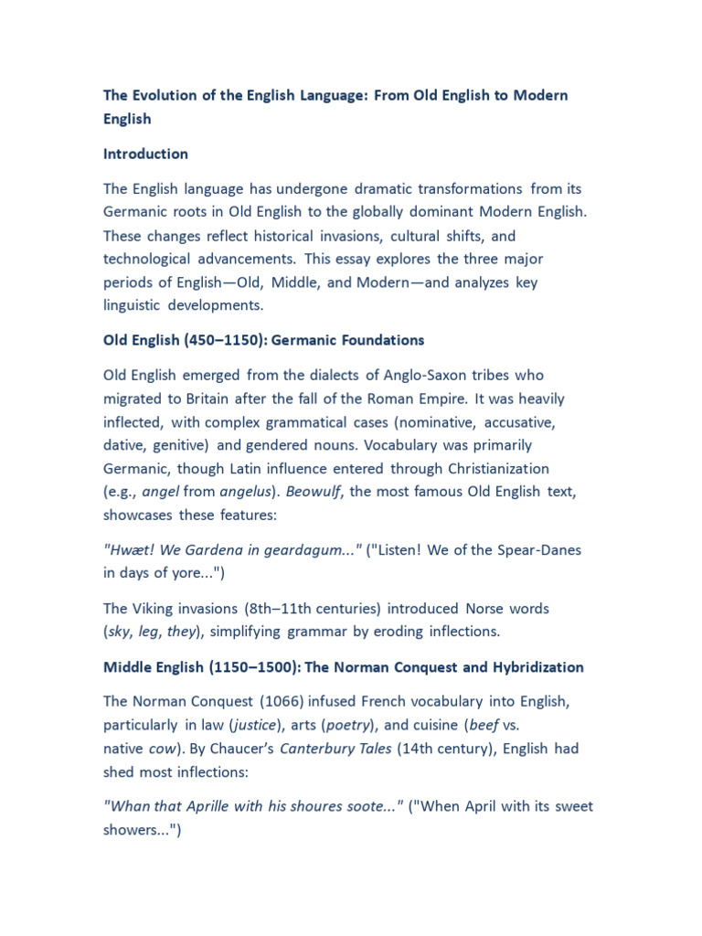 Evolution of English | PDF