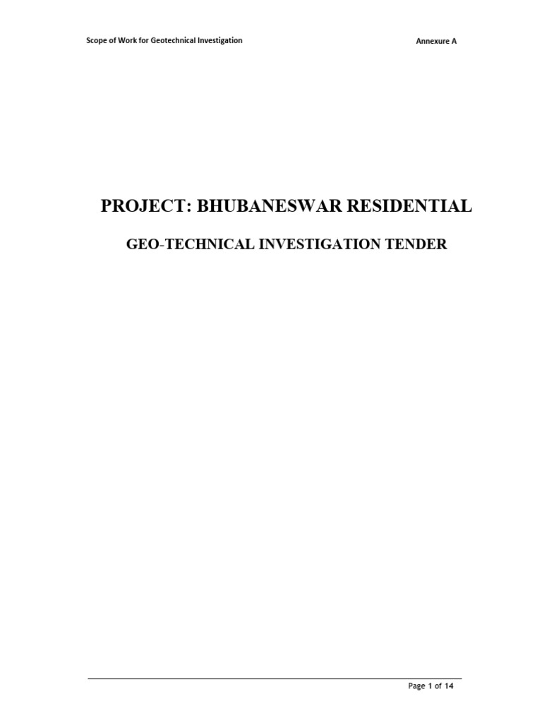 Geotechnical Investigation Scope for Bhubaneswar | PDF | Deep ...