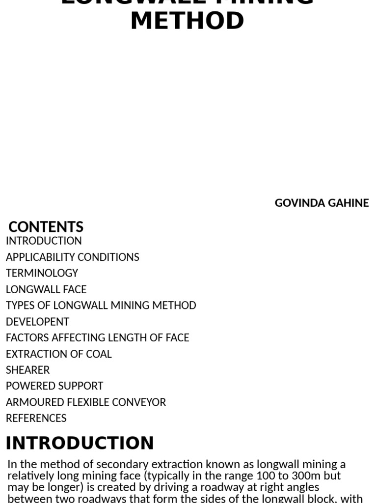 Longwall Mining Method Overview | PDF | Heavy Industry | Coal Mining