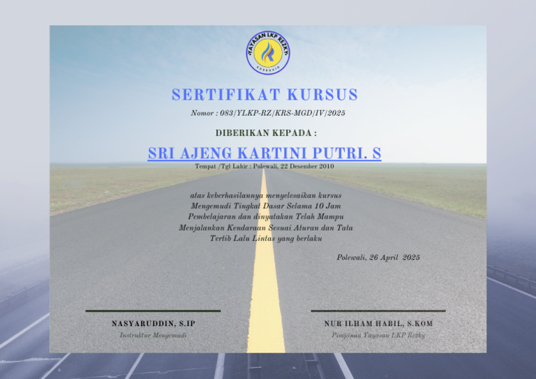 Sertifikat Kursus | PDF