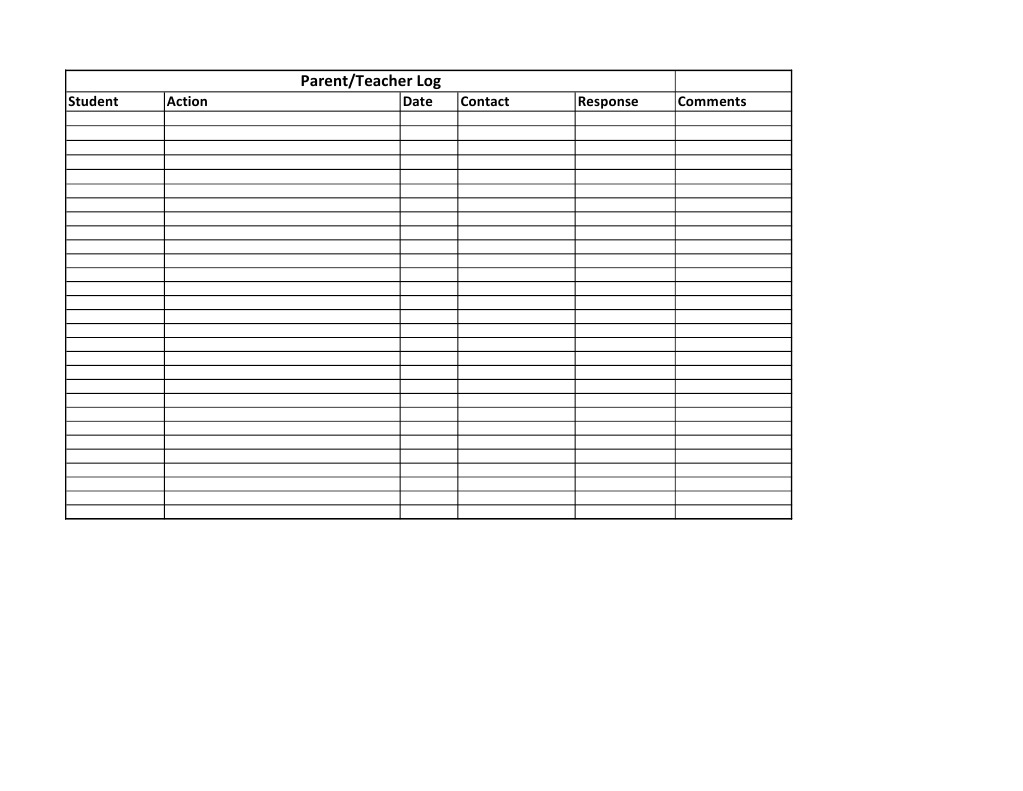 Parent-Teacher Log | PDF