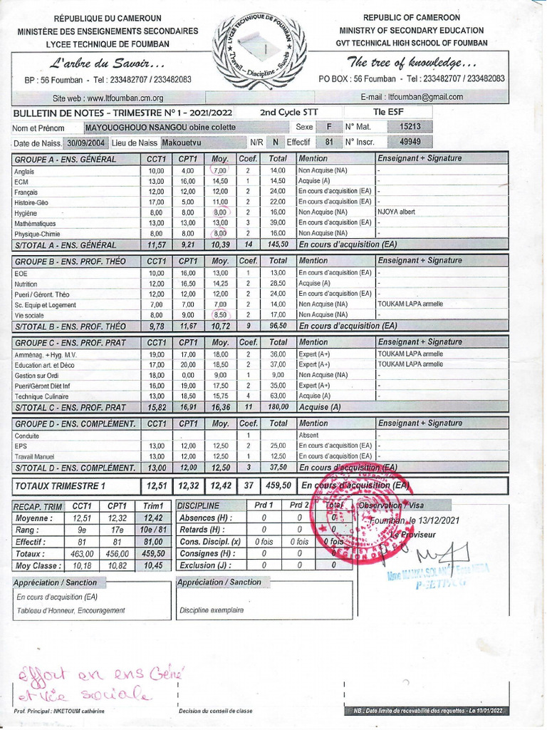 Bulletin Tle 2021-2022 | PDF