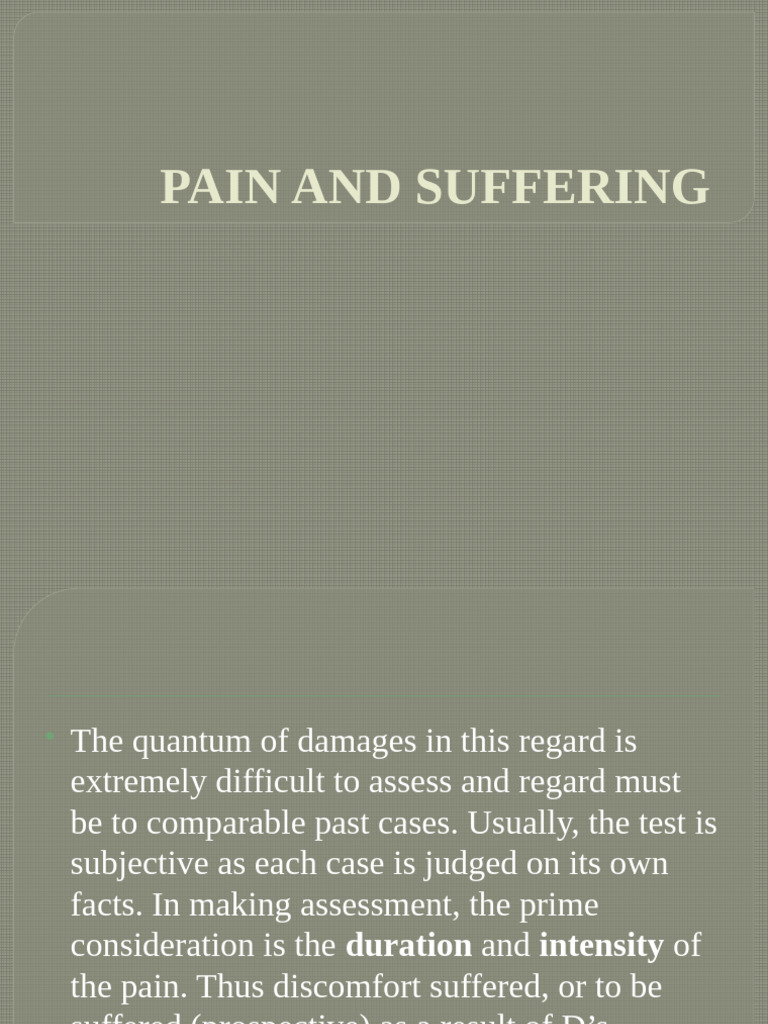 Pain and Suffering | PDF