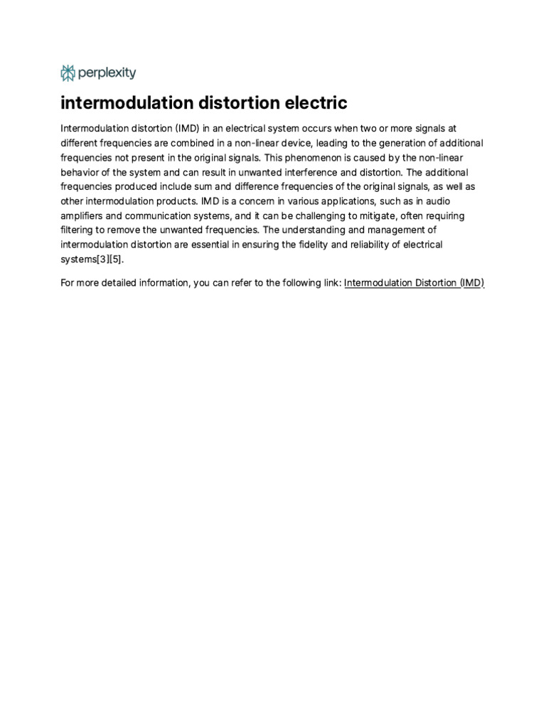 Intermodulation Distortion Electric Pdf