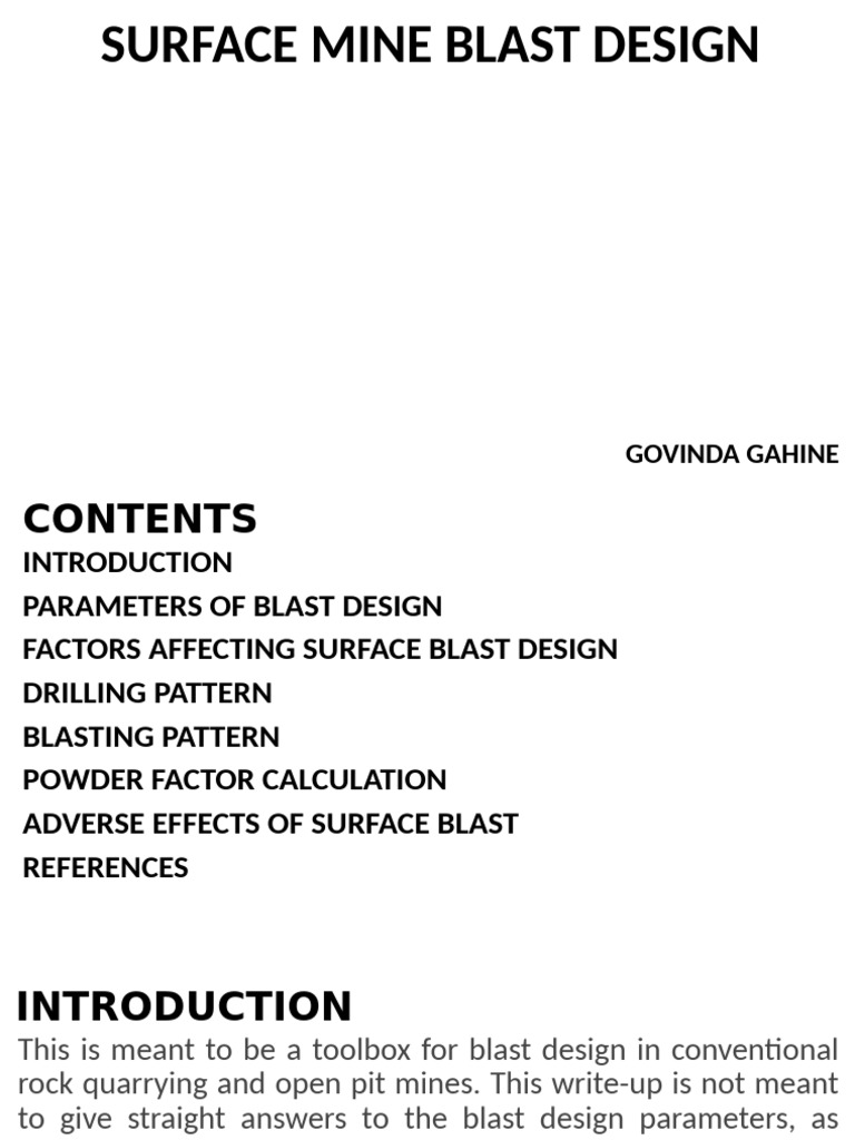 Surface Mine Blast Design | PDF | Waves | Explosion