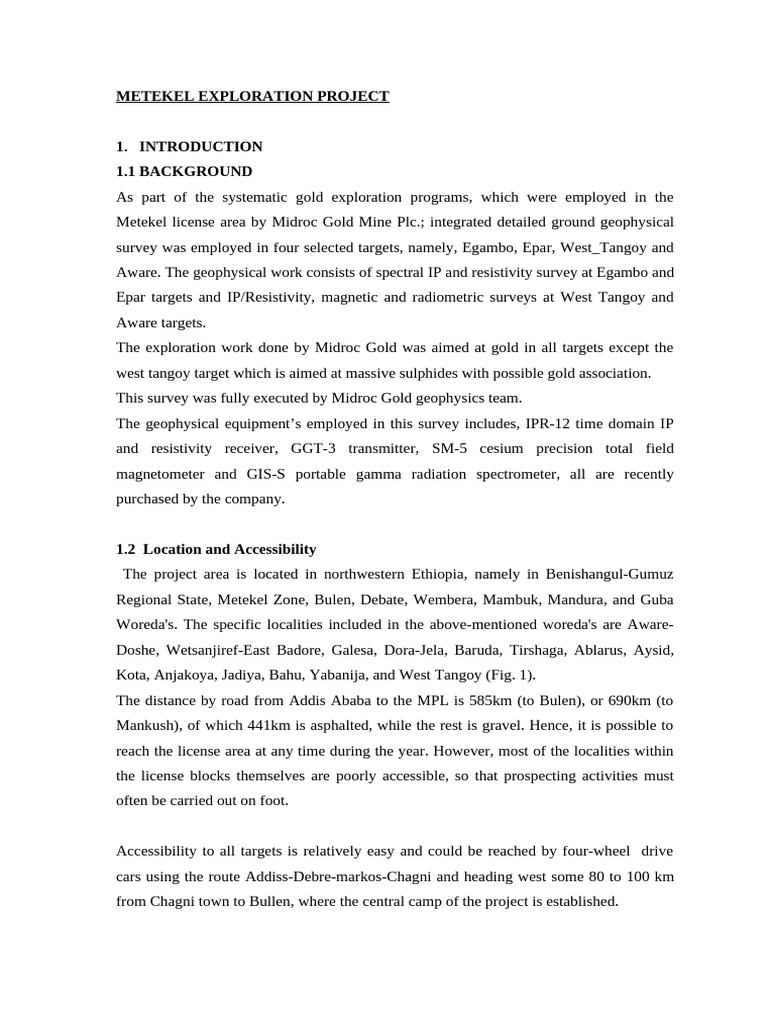 Metekel Final Report 2006 | PDF | Magnetometer | Geology