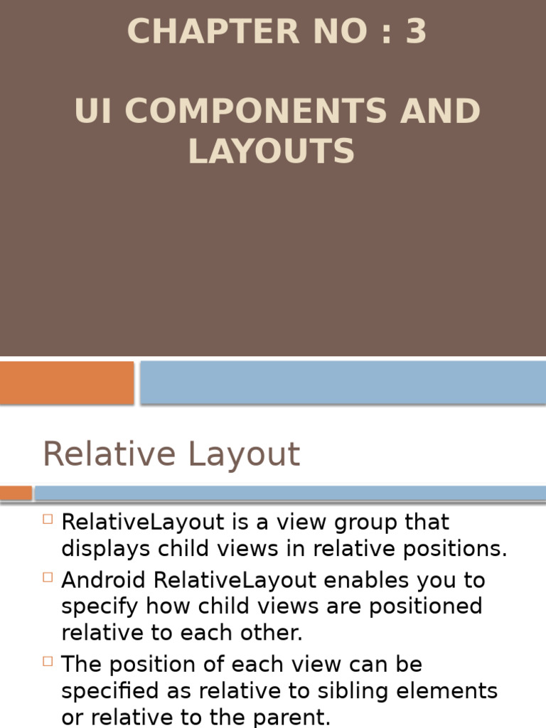Chap3mad Relative Layout | PDF | Boolean Data Type | Computer Programming