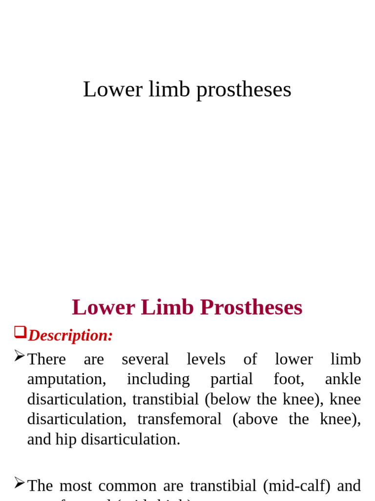 8.lower Limb Prostheses | PDF | Prosthesis | Foot
