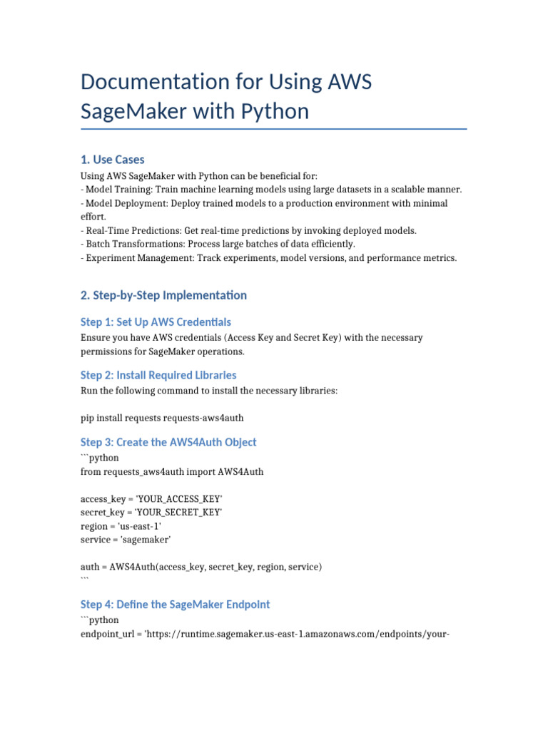 AWS SageMaker With Python | PDF | Internet Of Things | Amazon Web Services
