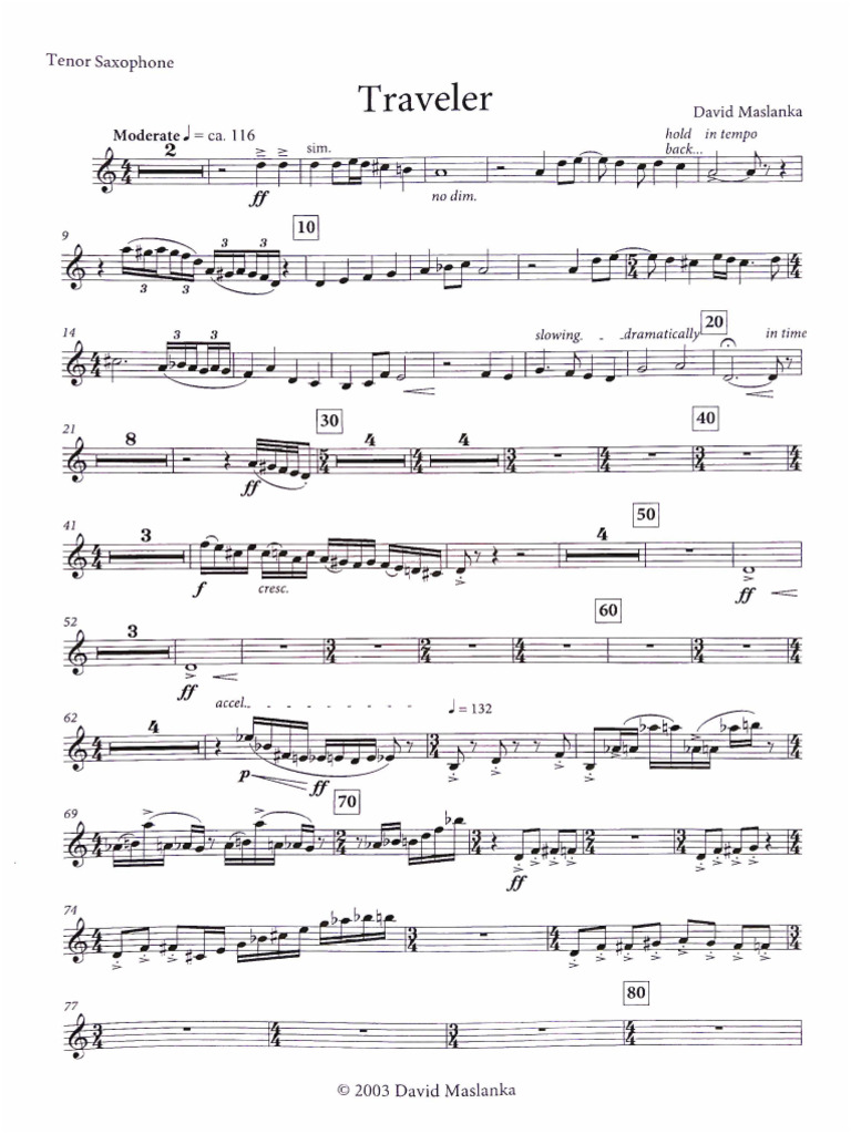 Maslanka - Tenor Sax | PDF