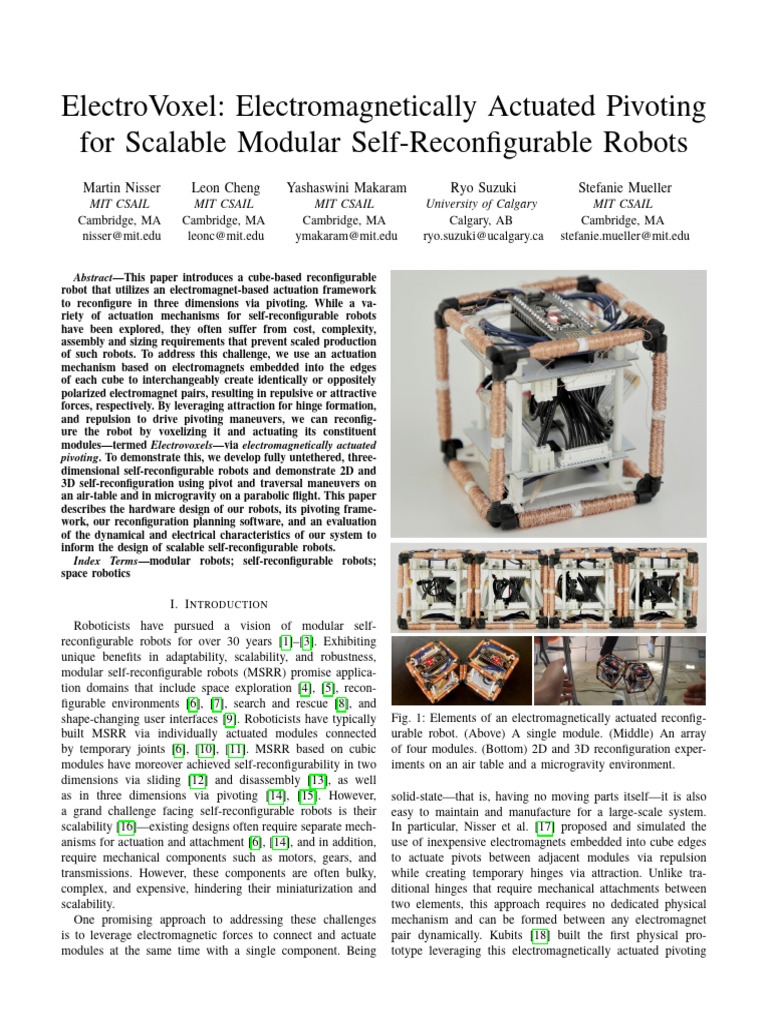 ElectroVoxel - Electromagnetically Actuated Pivoting | PDF | Force
