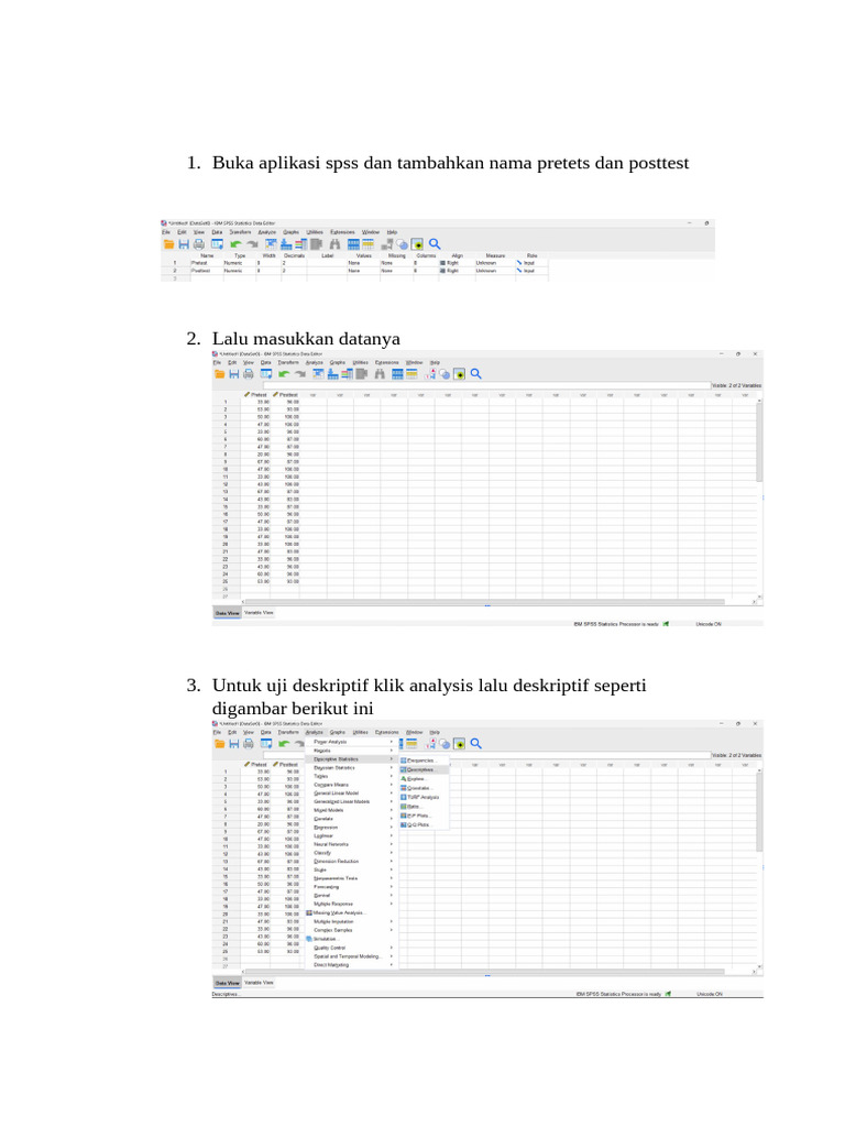 Panduan Pengolahan Data Pretest Dan Posttest | PDF