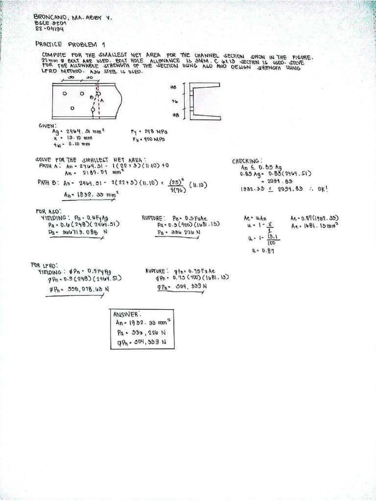 Pset Steel Design | PDF